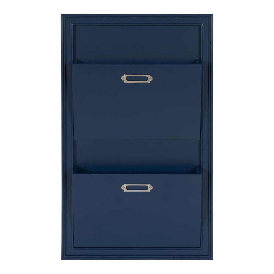 DesignOvation Walcott Wood Wall Organizer with Two Pockets, 11.5x20 ...