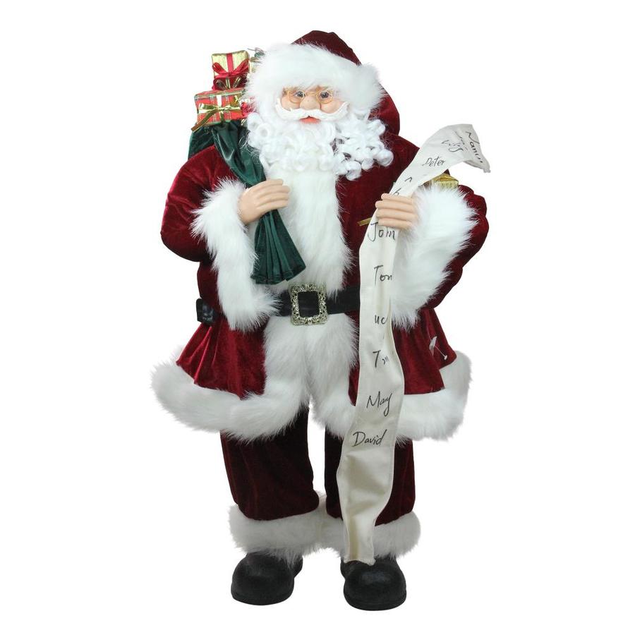 Northlight 36-in Red and White Standing Santa Claus Holding a Naughty ...