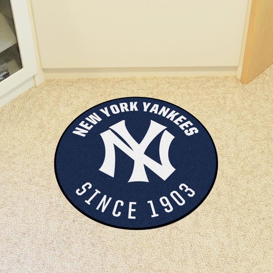 FANMATS New York Yankees MLB Retro Roundel Mat 2-ft x 2-ft Blue Round ...