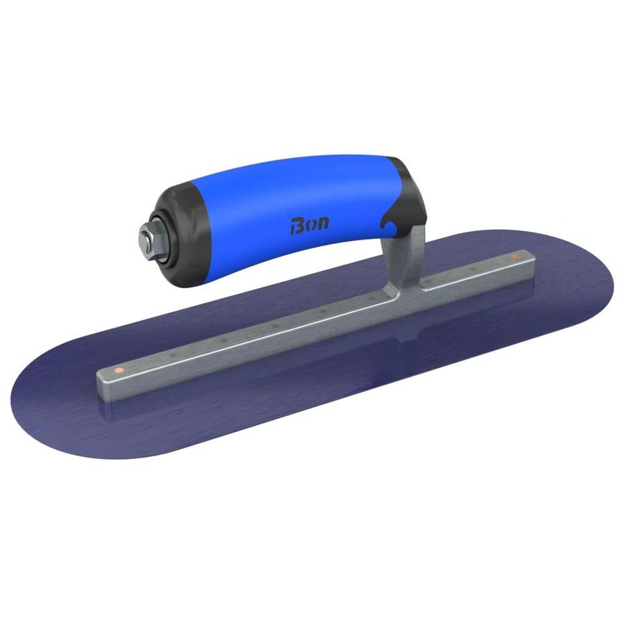Bon Tool 12 in. x 4 in. Blue Steel Finish Trowel with Round End and ...