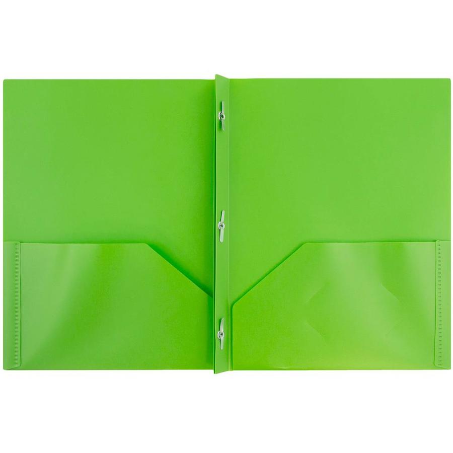 JAM Paper JAM Paper 2-Pocket School Folders with 3 Fasteners, Lime ...