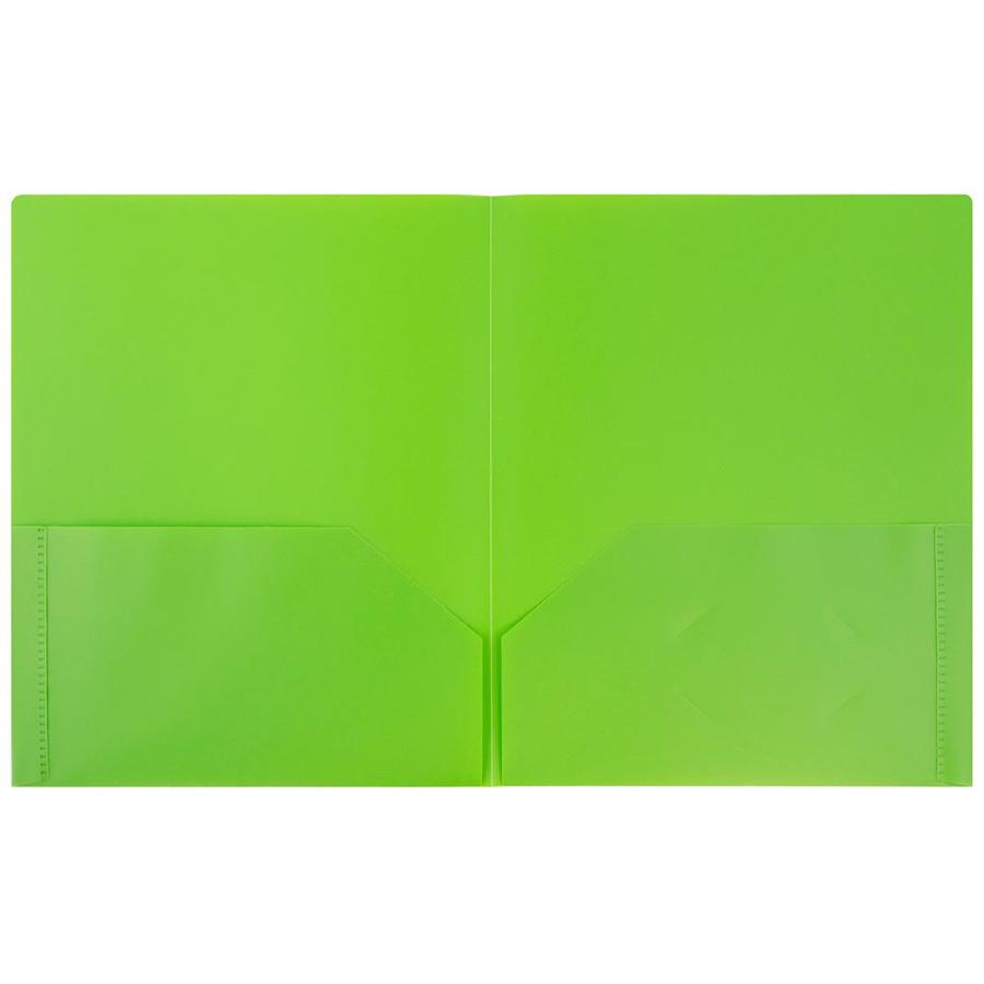 JAM Paper JAM Paper® Plastic Two-Pocket School POP Folders, Lime Green ...