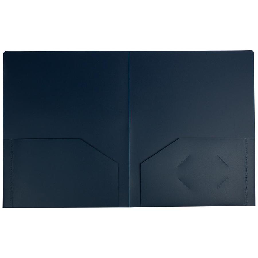 JAM Paper JAM Paper Heavy Duty 2-Pocket School Folders, Navy Blue, 6 ...