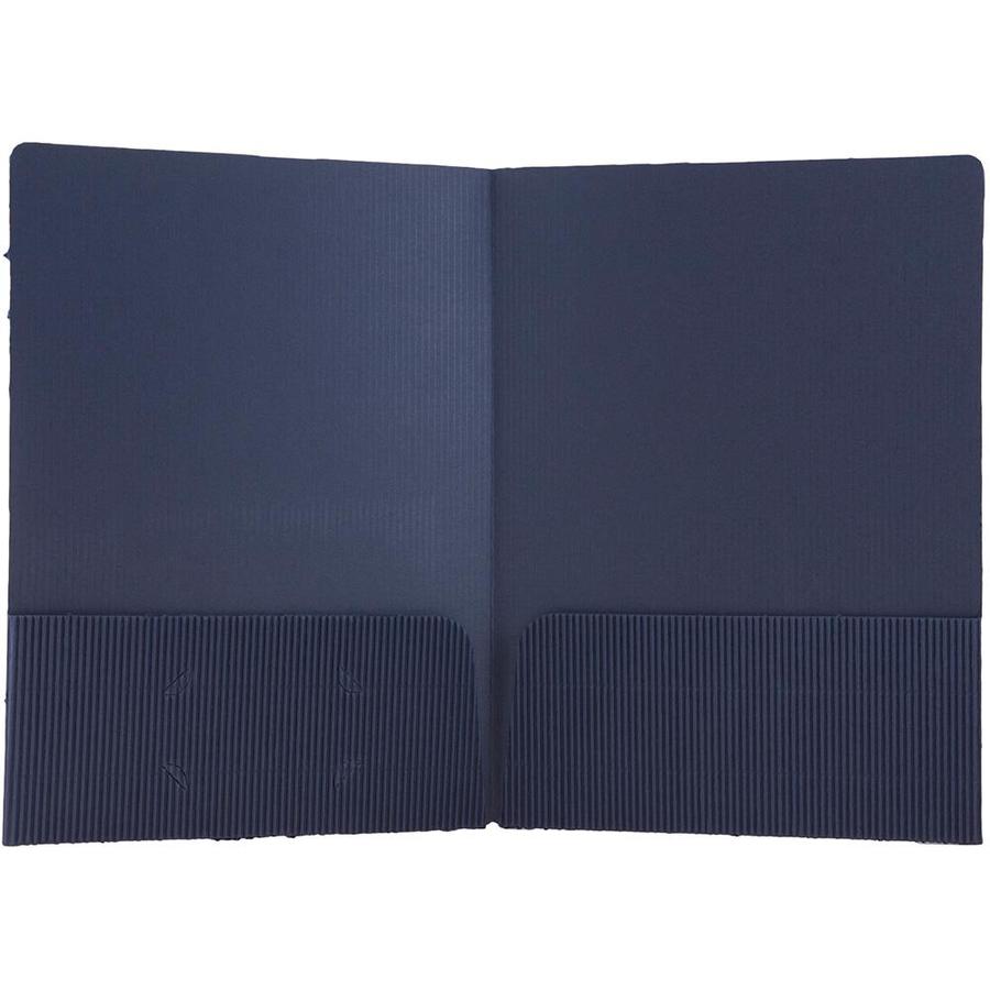 JAM Paper JAM Paper® Corrugated Two-Pocket Fluted Folders, Navy Blue, 6 ...