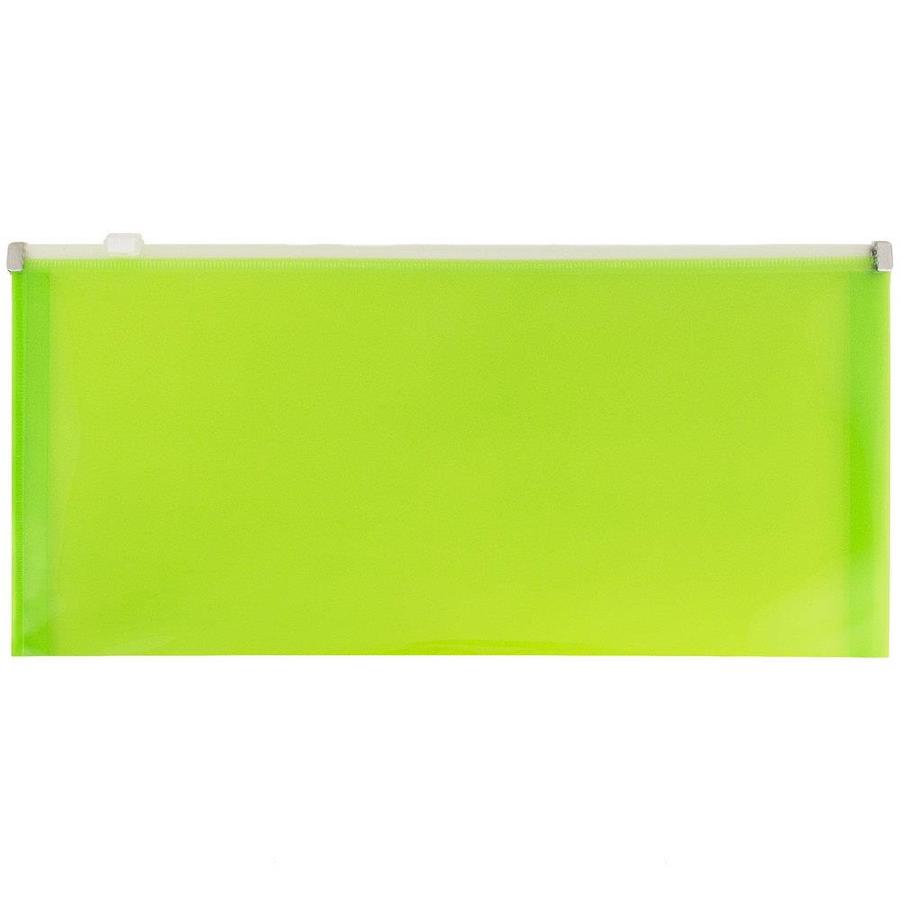 JAM Paper #10 Plastic Envelopes with Zip Closure, 5 x 10, Lime Green ...