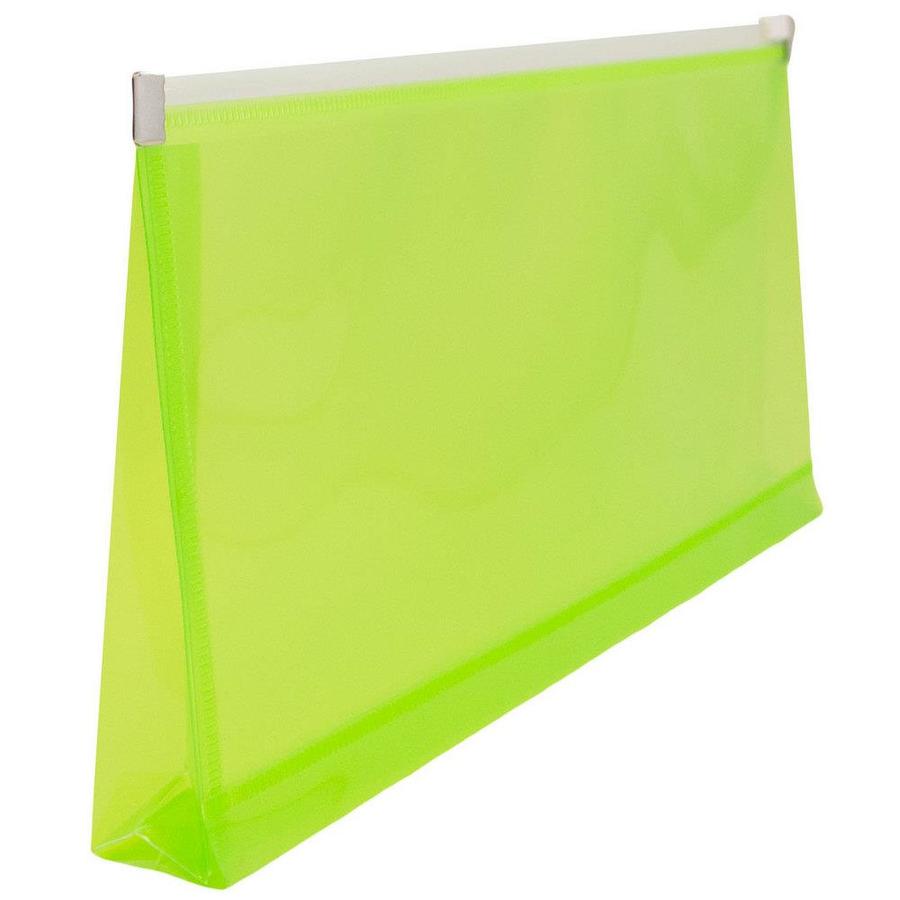 JAM Paper #10 Plastic Envelopes with Zip Closure, 5 x 10, Lime Green ...