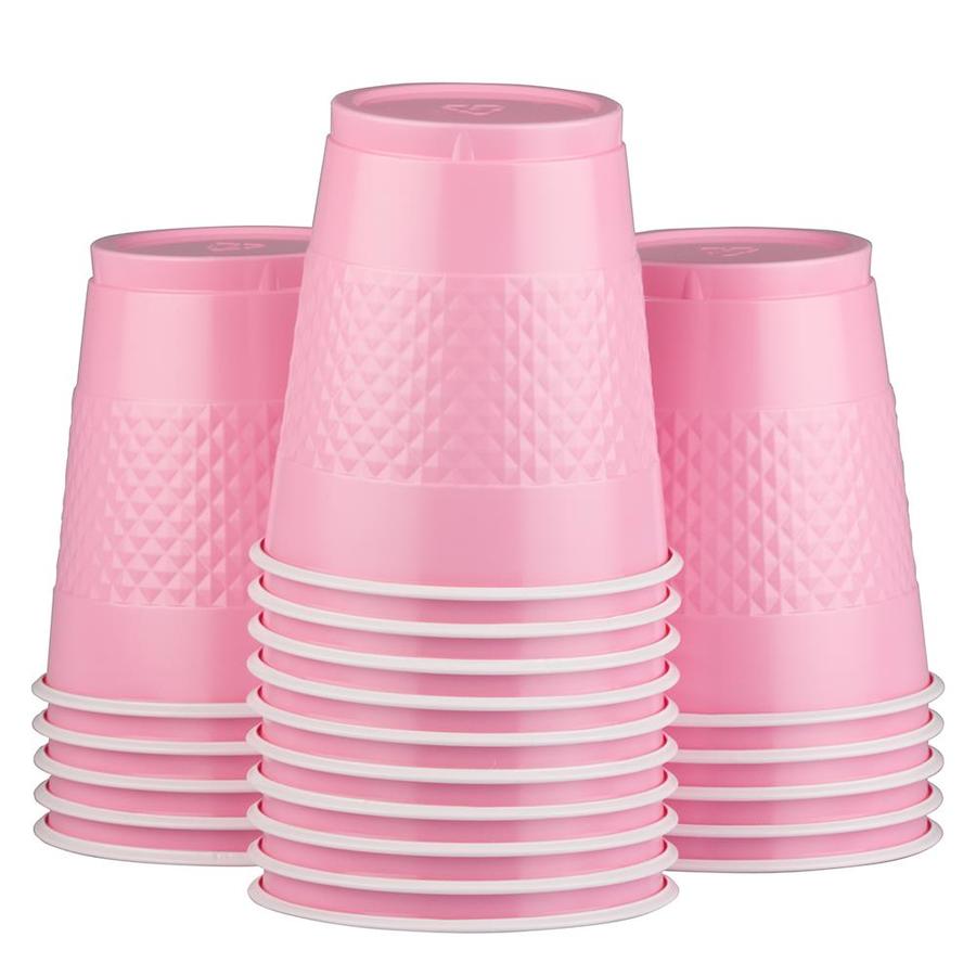 JAM Paper JAM Paper® Plastic Party -Cup, 12 oz, Baby Pink, 20 Glasses ...