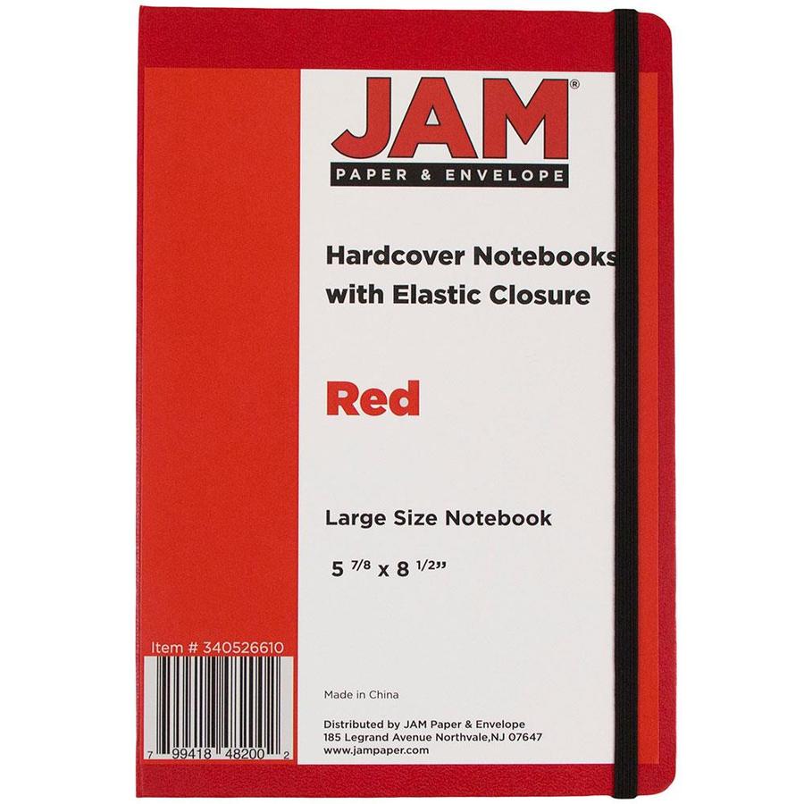 JAM Paper JAM Paper® Hardcover Notebook with Elastic, Large Journal, 5. ...