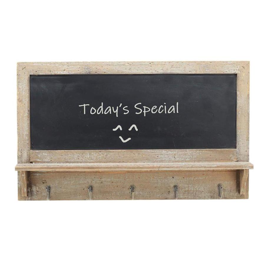 Parisloft Wall Mounted Wood Chalk Board with Hooks in the Chalkboard ...