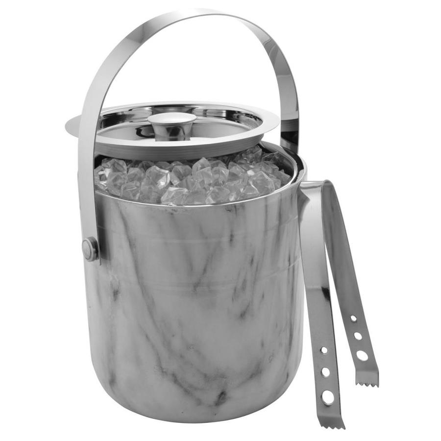 Sol Living Sol Living Double Walled Ice Bucket with Lid and Tongs ...