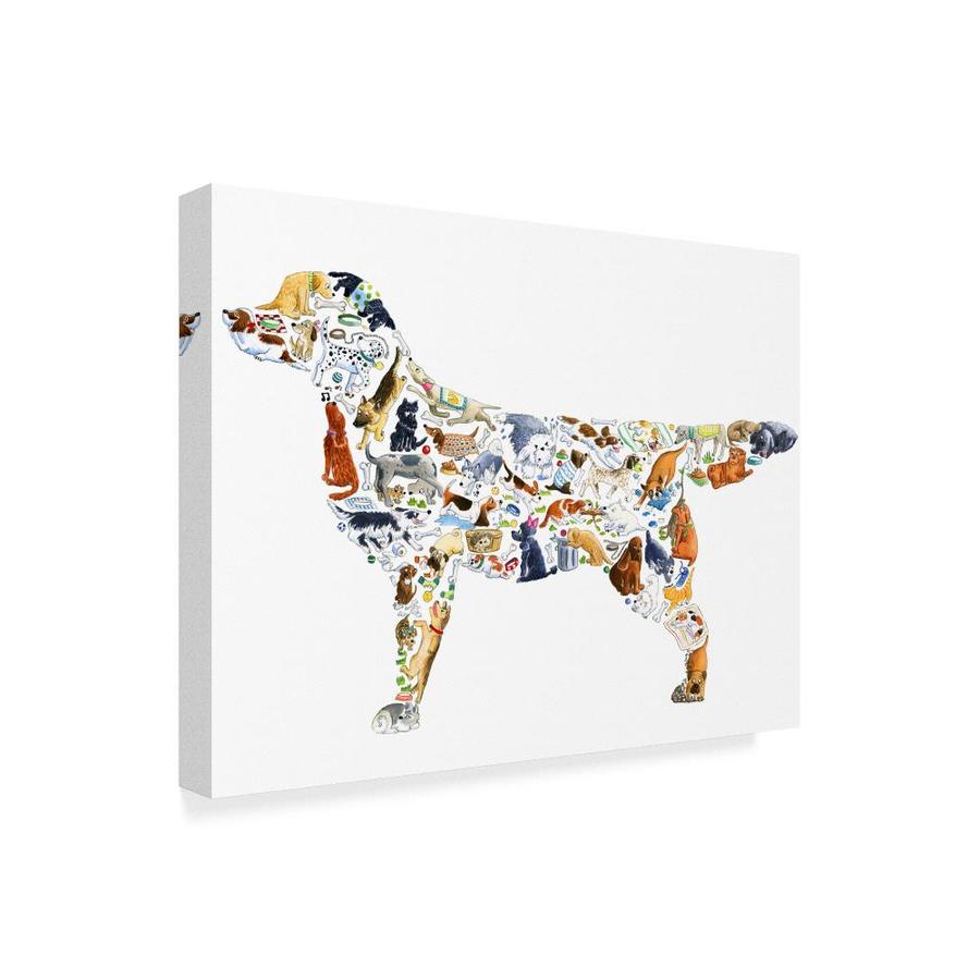 Trademark Fine Art Louise Tate "Dog Collage" 18x24 Canvas Art in the ...