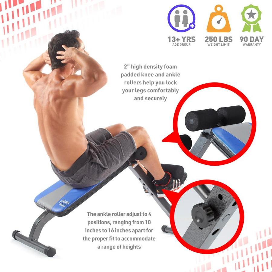 Pure Fitness Pure Fitness Ab Crunch Sit Up Bench in the Weight Benches ...