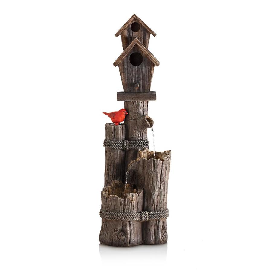 Alpine Corporation Three Tiered Birdhouse with Cardinal Fountain in the ...