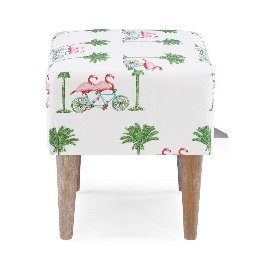 Linon Lily Stool Ottoman, Pink Flamingo in the Indoor Ottomans ...