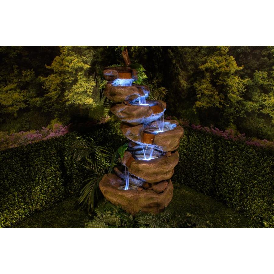 Alpine Corporation 48-in H Resin Tiered Fountain Outdoor Fountain in ...