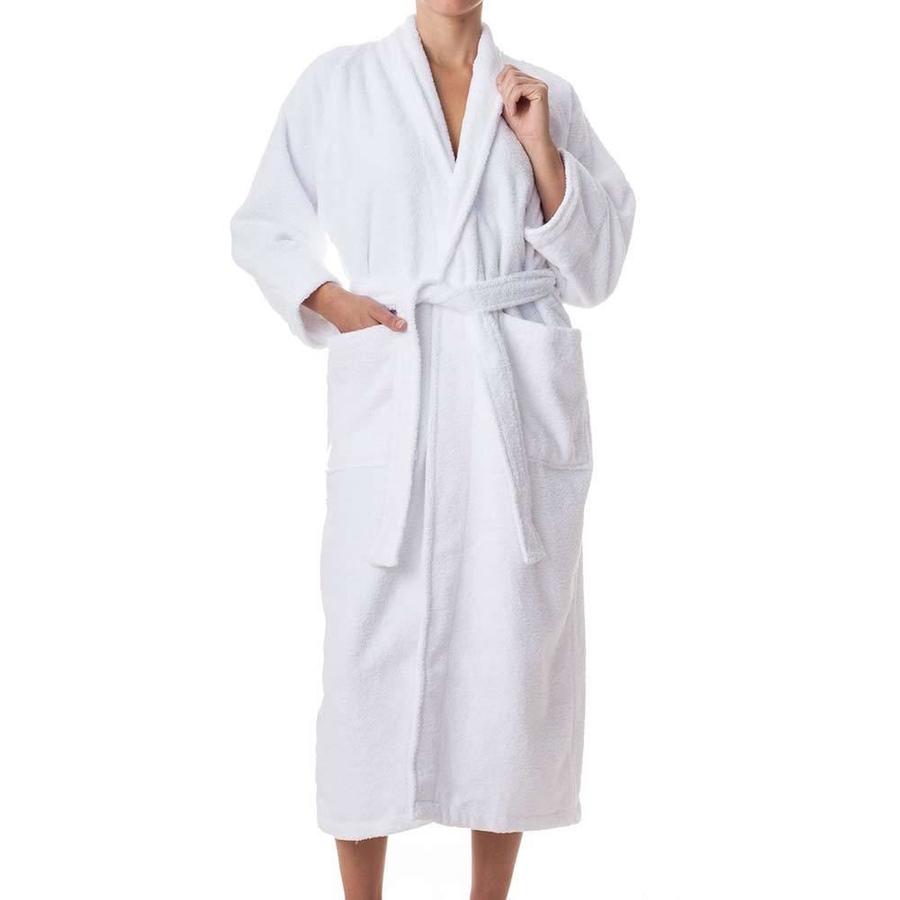 eLuxury Terry Cloth Bath Robe, Medium, White in the Bathrobes ...