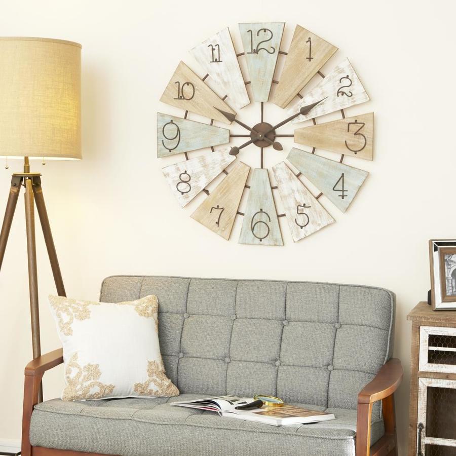 Grayson Lane Extra Large Round Multi Colored Wood Windmill Faced Wall ...