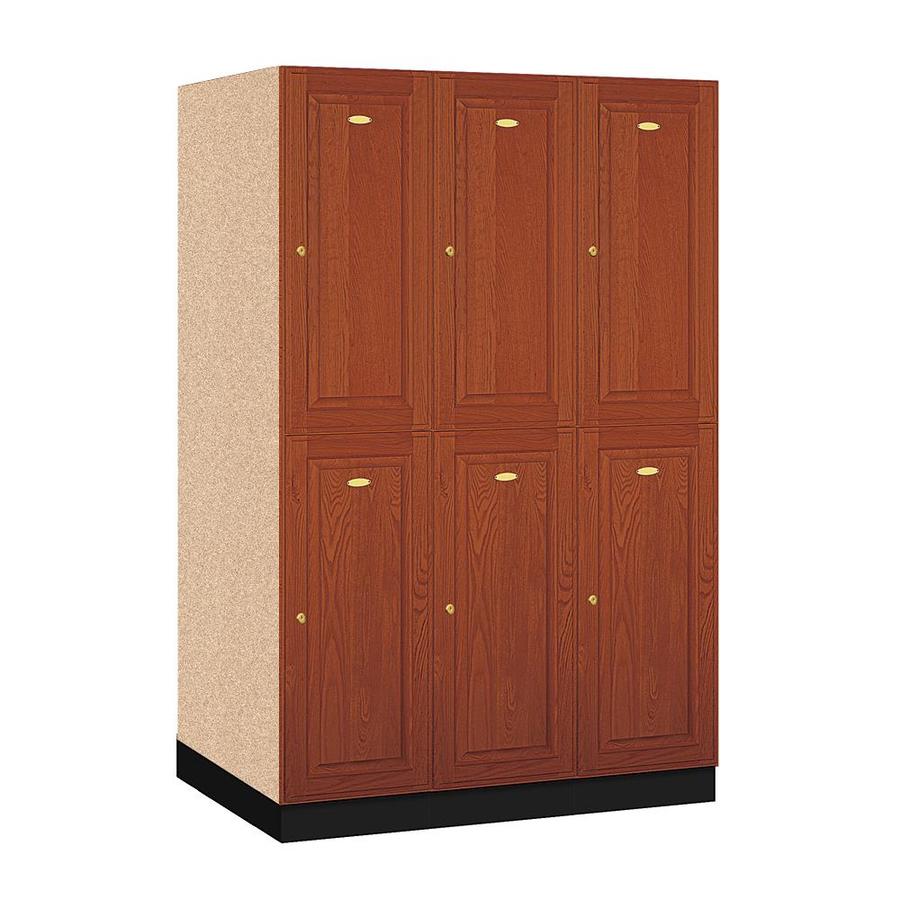 SALSBURY INDUSTRIES 16 -in Wide Double Tier Solid Oak Executive Wood ...