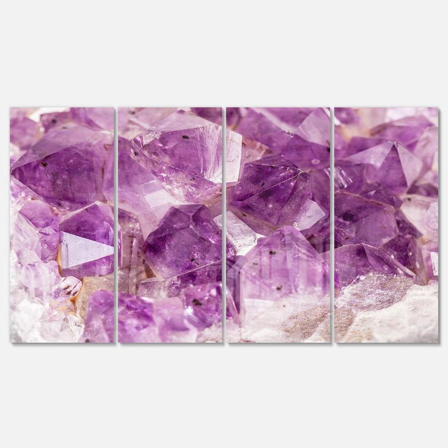 Designart Purple Amethyst Macro- Multipanel Abstract Metal Wall Art set ...