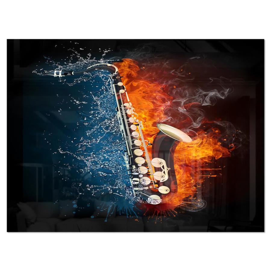 Designart Saxophone- Music Metal Wall Art in the Wall Art department at ...
