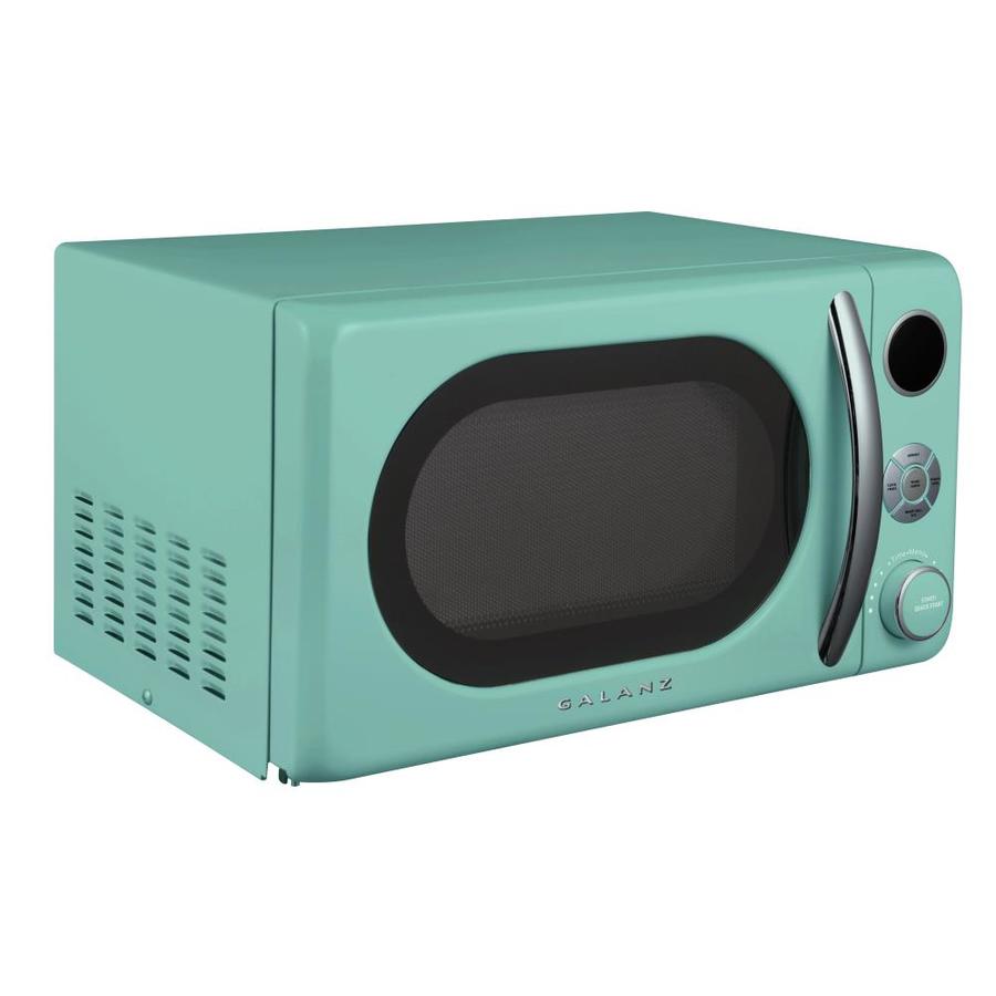 Galanz 0.7-cu ft 700 Watt Countertop Microwave (Surf Green) Retro in ...