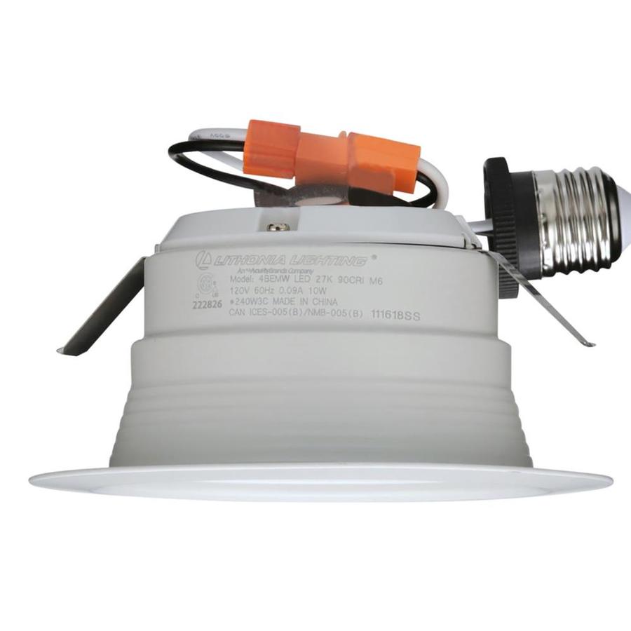 Lithonia Lighting E-Series 4-in 65-Watt Equivalent White Round Dimmable ...