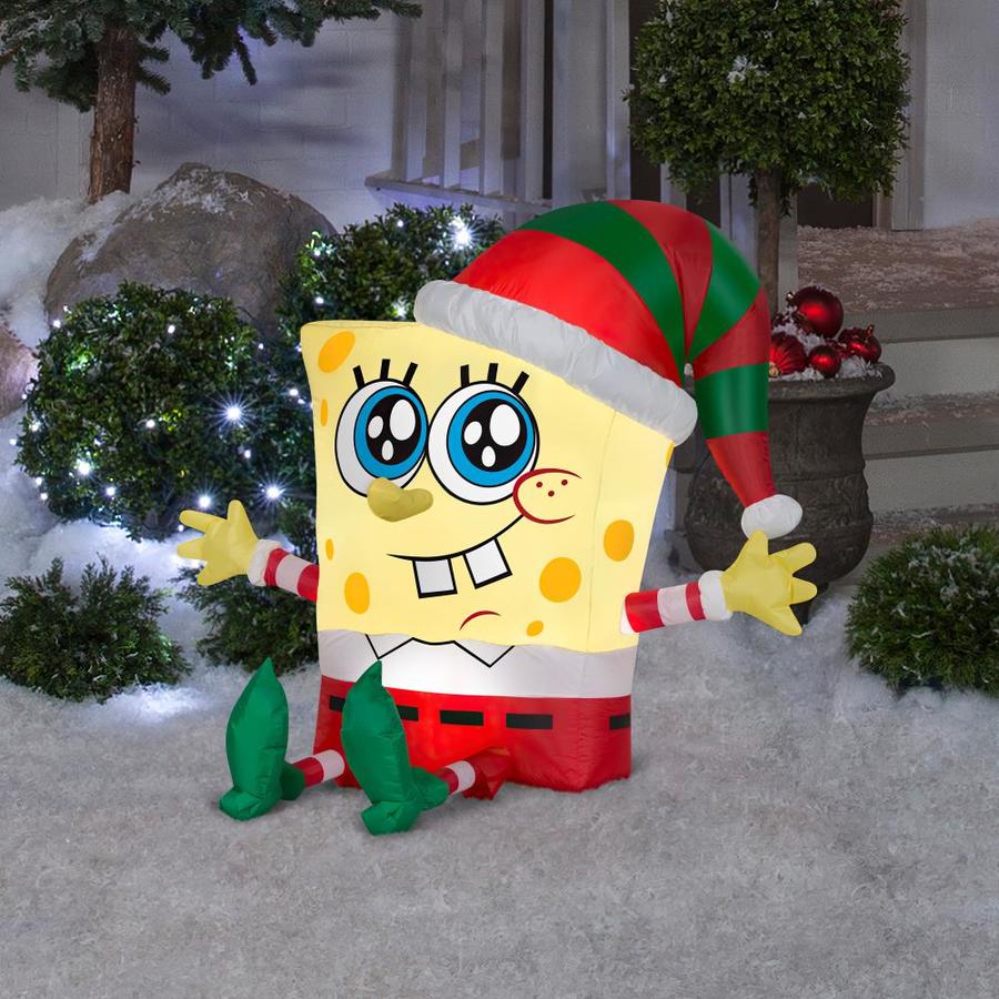 Gemmy Airblown-Sponge Bob in Holiday Outfit-SM-Nickelodeon in the ...