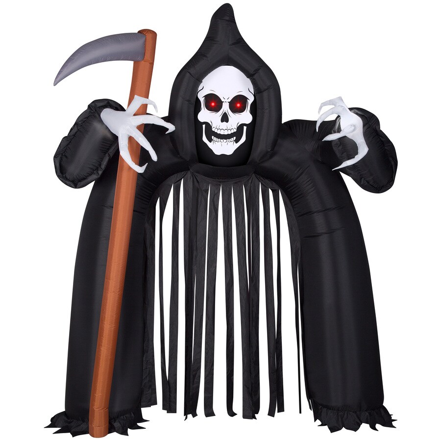 Gemmy 9.5-ft x 7.25-ft Lighted Reaper Halloween Inflatable in the ...