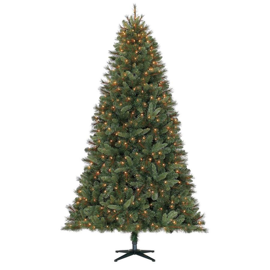 7.5-ft Pre-lit Artificial Christmas Tree with 500 Constant White Clear ...