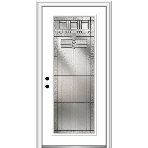 MMI DOOR 36-in x 80-in Steel Full Lite Right-Hand Inswing Primed ...