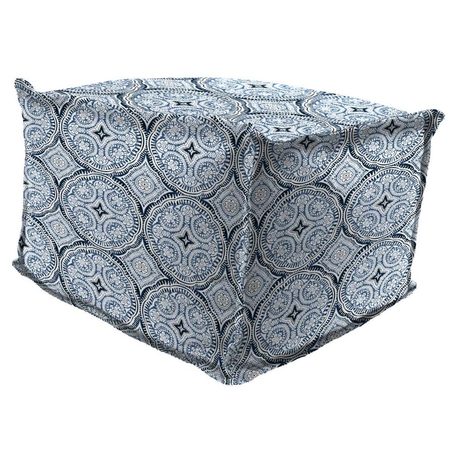 Jordan Manufacturing 20 In. x 20 In. x 15 In. Pouf in Besetta Navy at ...