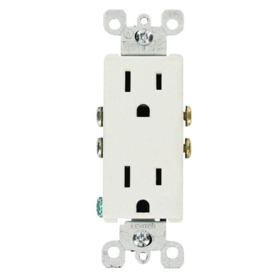 Decora White 15-Amp Decorator Recessed Outlet Residential Outlet at ...