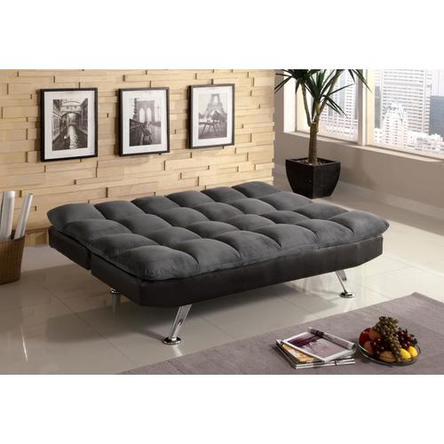 Furniture of America Tigray Dark Gray Microfiber Futon in the Futons ...