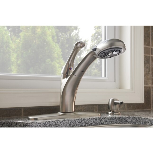 Delta Debonair Stainless Steel Kitchen Faucet at Lowes.com Delta Debonair Stainless Steel Kitchen Faucet at Lowes.com