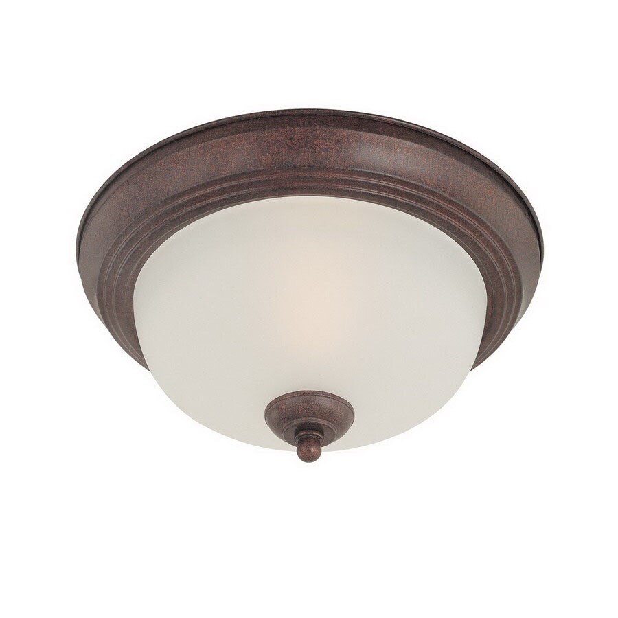 Thomas Lighting 1-Light 11.25-in Colonial Bronze Flush Mount Light in ...
