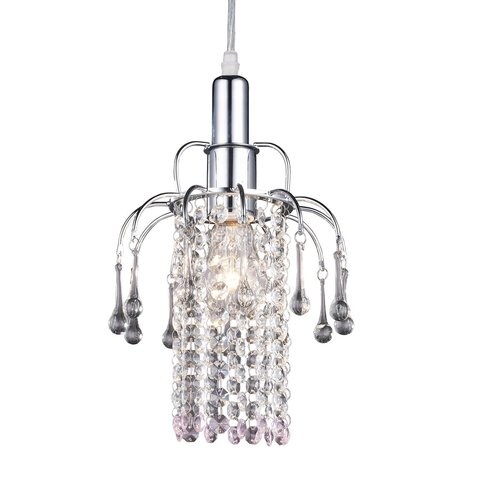Z-Lite Petite Chandeliers 7-in W Chrome Crystal Mini Pendant Light with ...