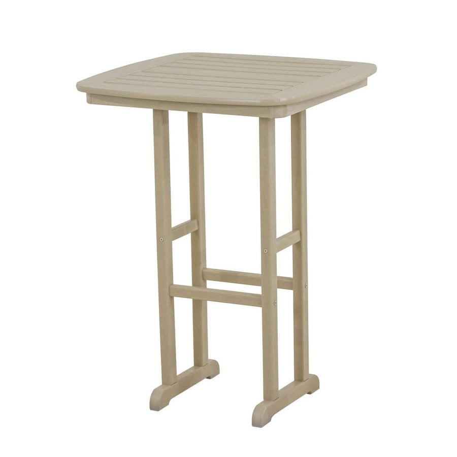 POLYWOOD Nautical 31-in W x 31-in L Square Plastic Bar Table at Lowes.com