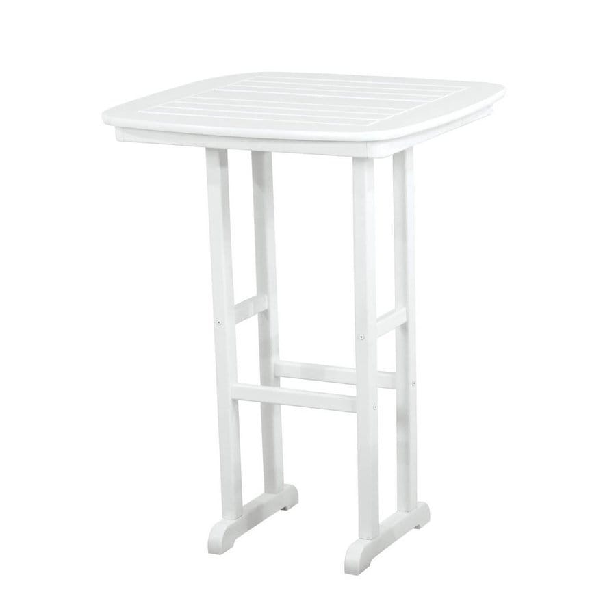 POLYWOOD Nautical 31-in W x 31-in L Square Plastic Bar Table at Lowes.com