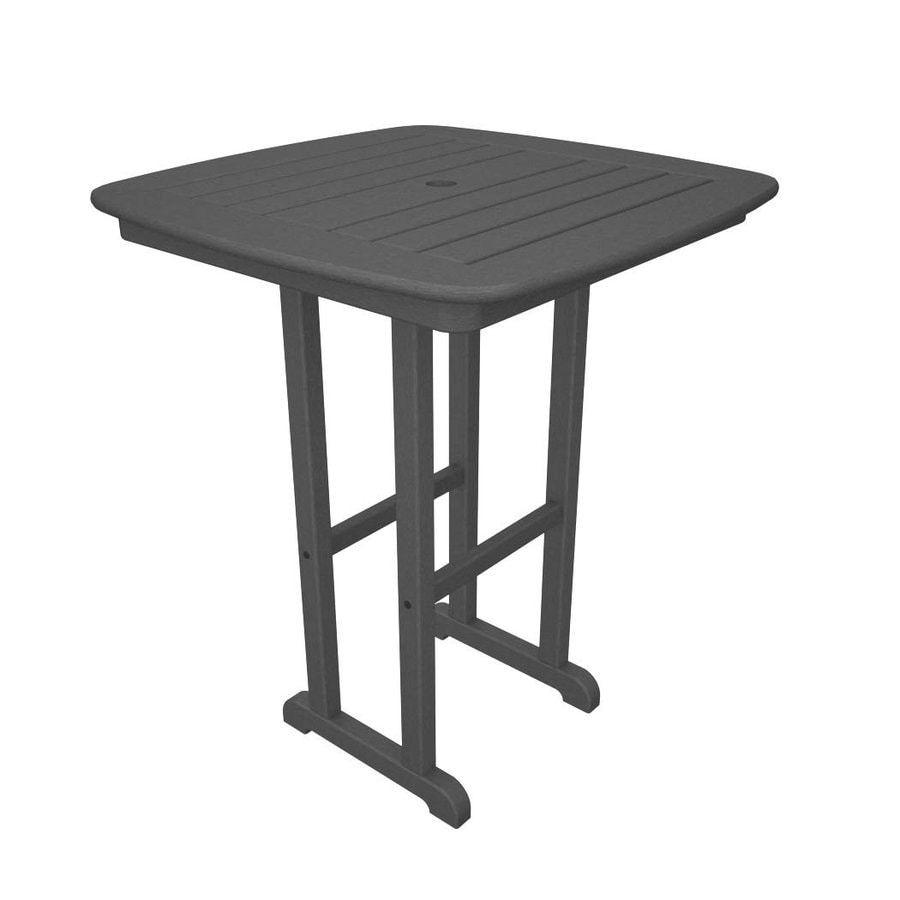 POLYWOOD Nautical 31-in W x 31-in L Square Plastic Bar Table at Lowes.com