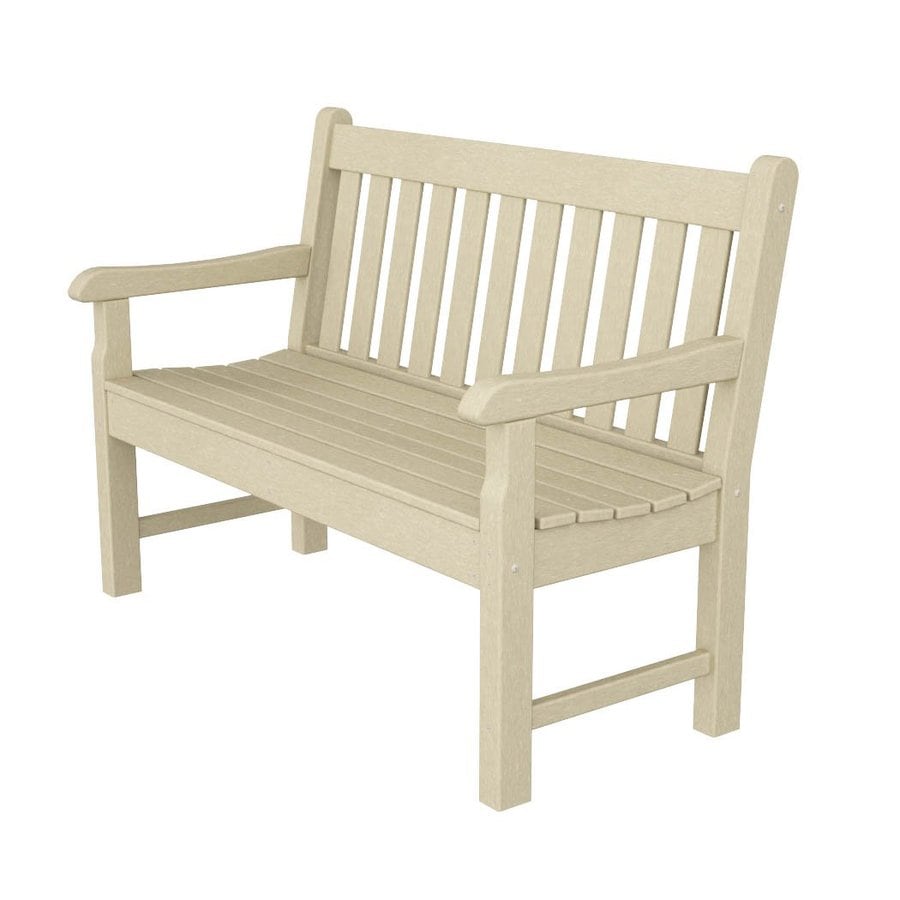 POLYWOOD Rockford 24-in W x 48-in L Sand Plastic Patio Bench at Lowes.com