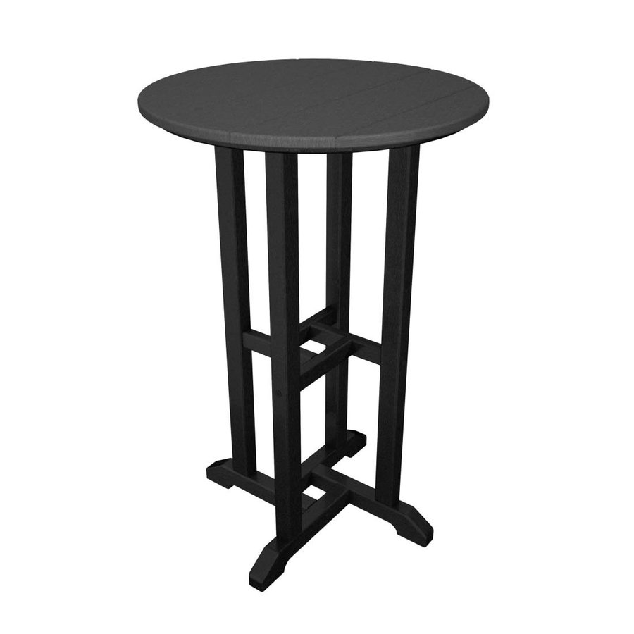 POLYWOOD Contempo 24-in W x 24-in L Round Plastic Bar Table at Lowes.com