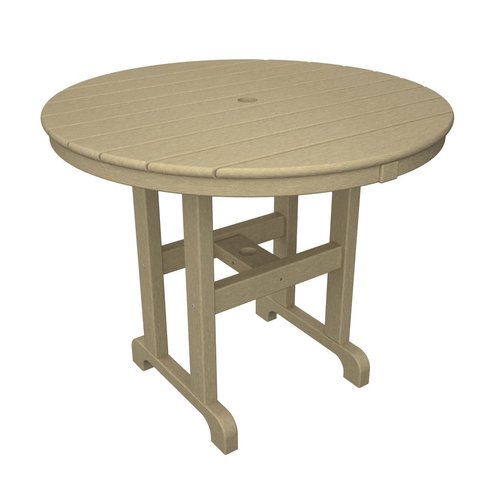 POLYWOOD La Casa Cafe 35.12-in W x 35.12-in L Round Plastic Dining ...