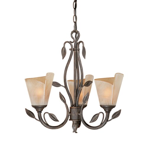 Cascadia Lighting Capri 3-Light Black walnut Transitional Tinted Glass ...