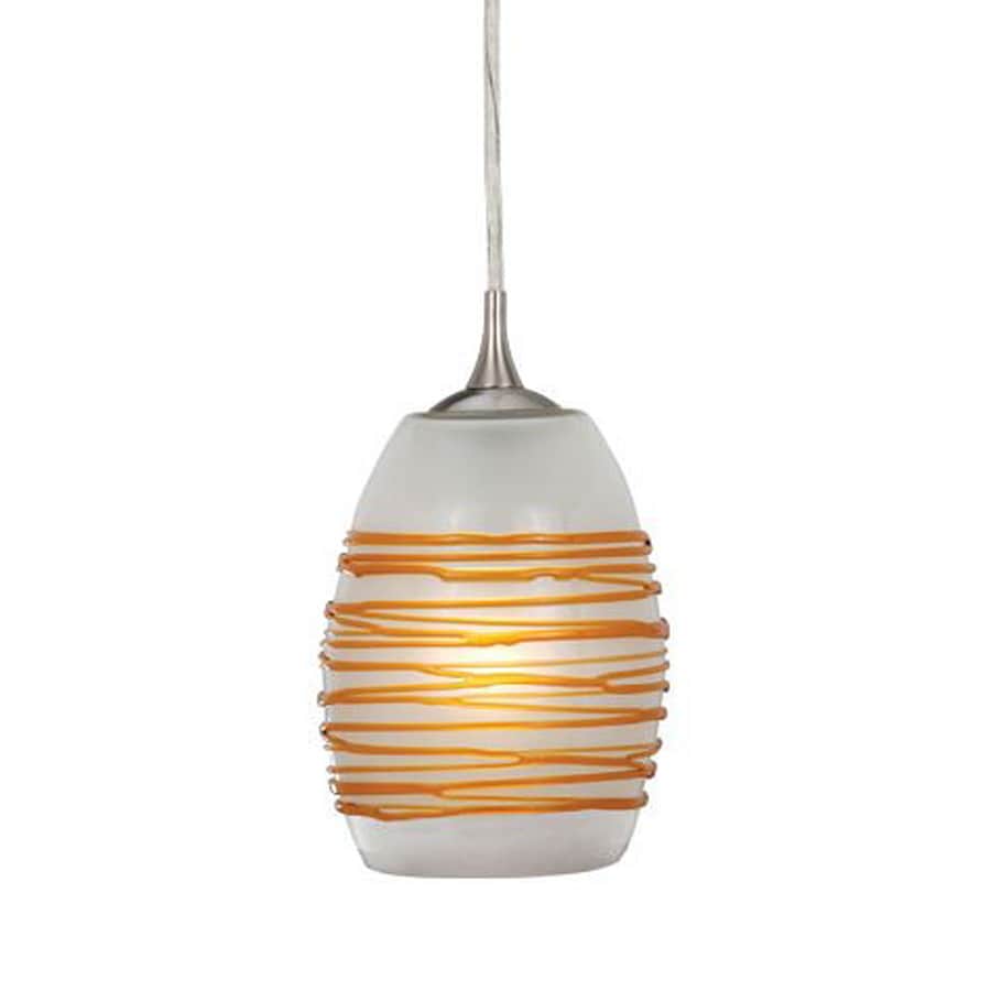 Cascadia Lighting Milano 5.5-in Satin Nickel Mini Art Glass Teardrop ...