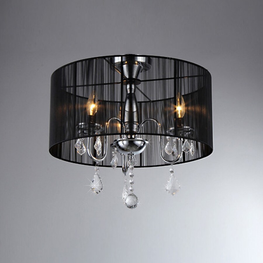 Robin 1-Light 18.5-in Chrome/Black Flush Mount Light at Lowes.com