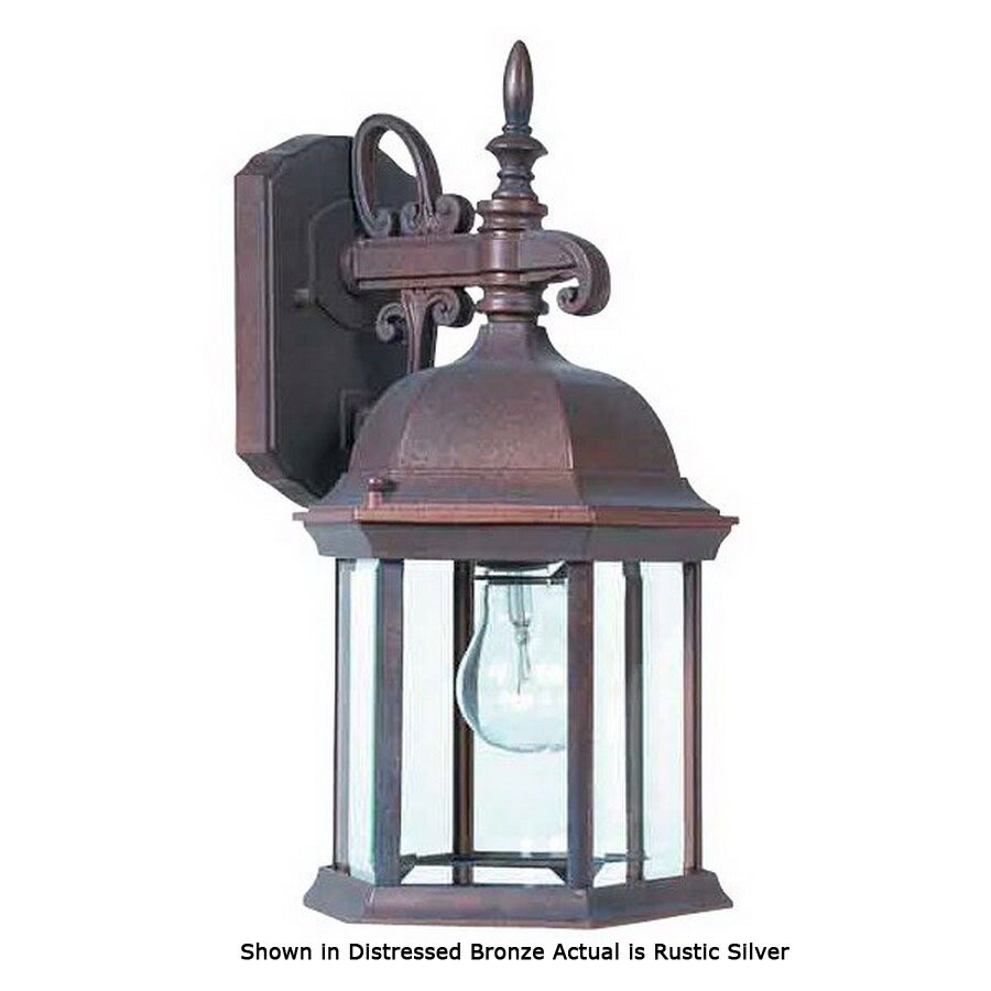 International Lighting 16-in Rustic Silver Outdoor Wall Light at Lowes.com