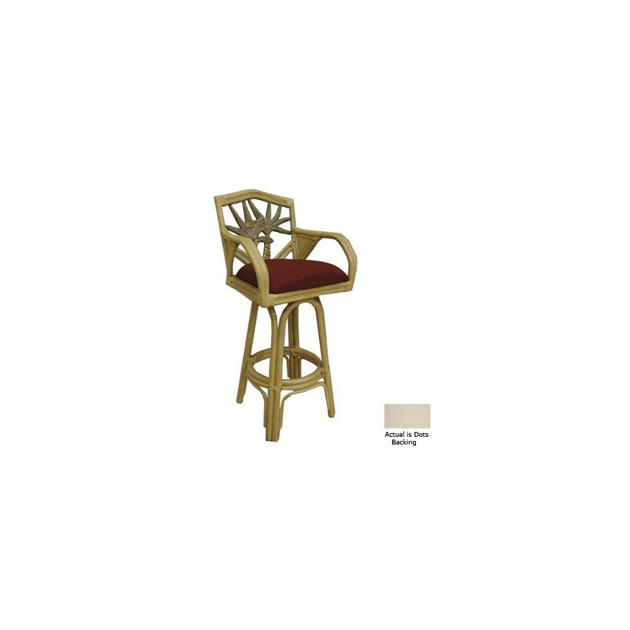 Hospitality Rattan Cancun Palm Antique 30-in Bar Stool at Lowes.com