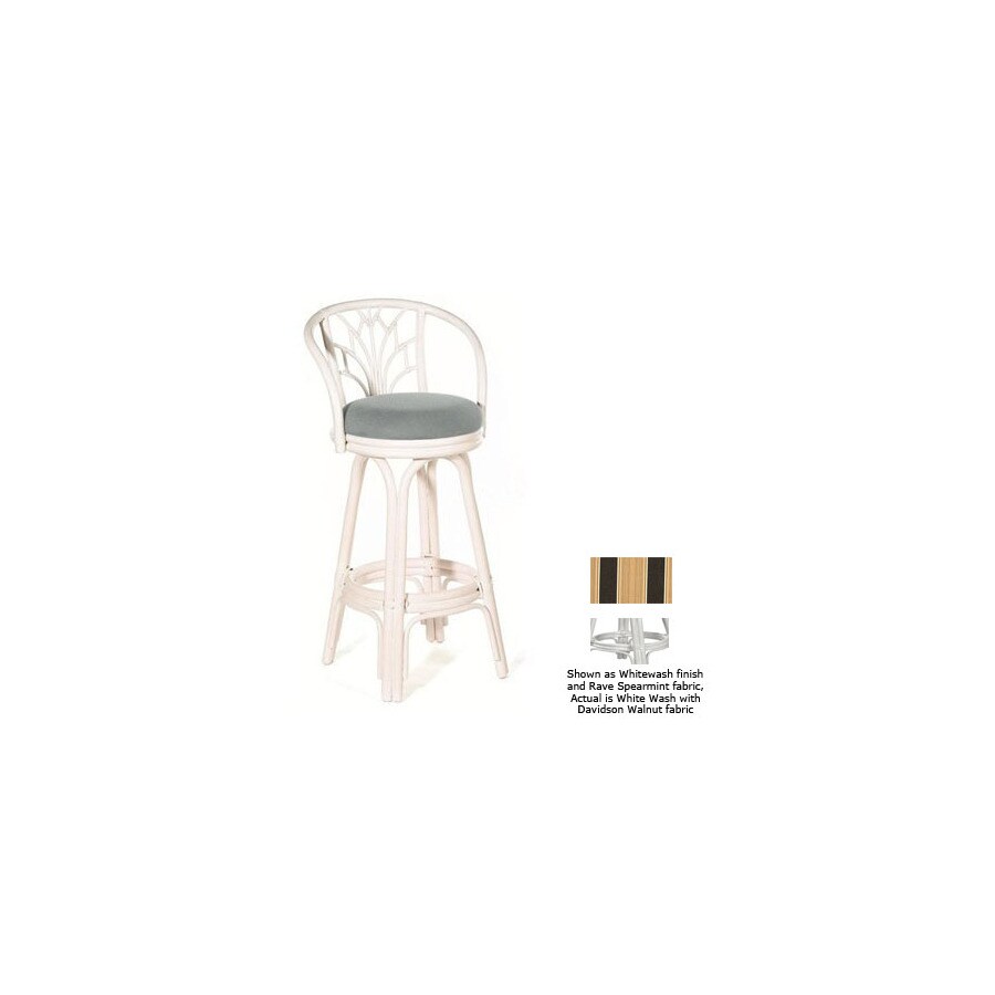 Hospitality Rattan Valencia White Wash 30-in Bar Stool at Lowes.com