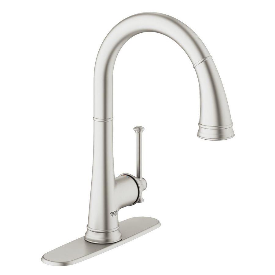 GROHE Joliette SuperSteel 1-Handle Pull-down Kitchen Faucet at Lowes.com
