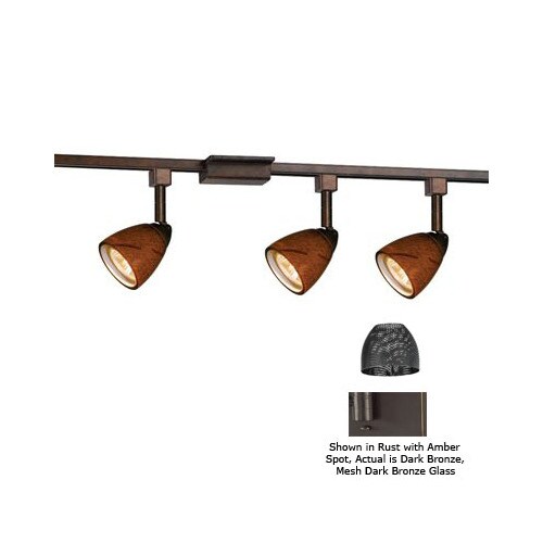 Cal Lighting 3-Light 48-in Dark Bronze Glass Pendant Linear Track ...
